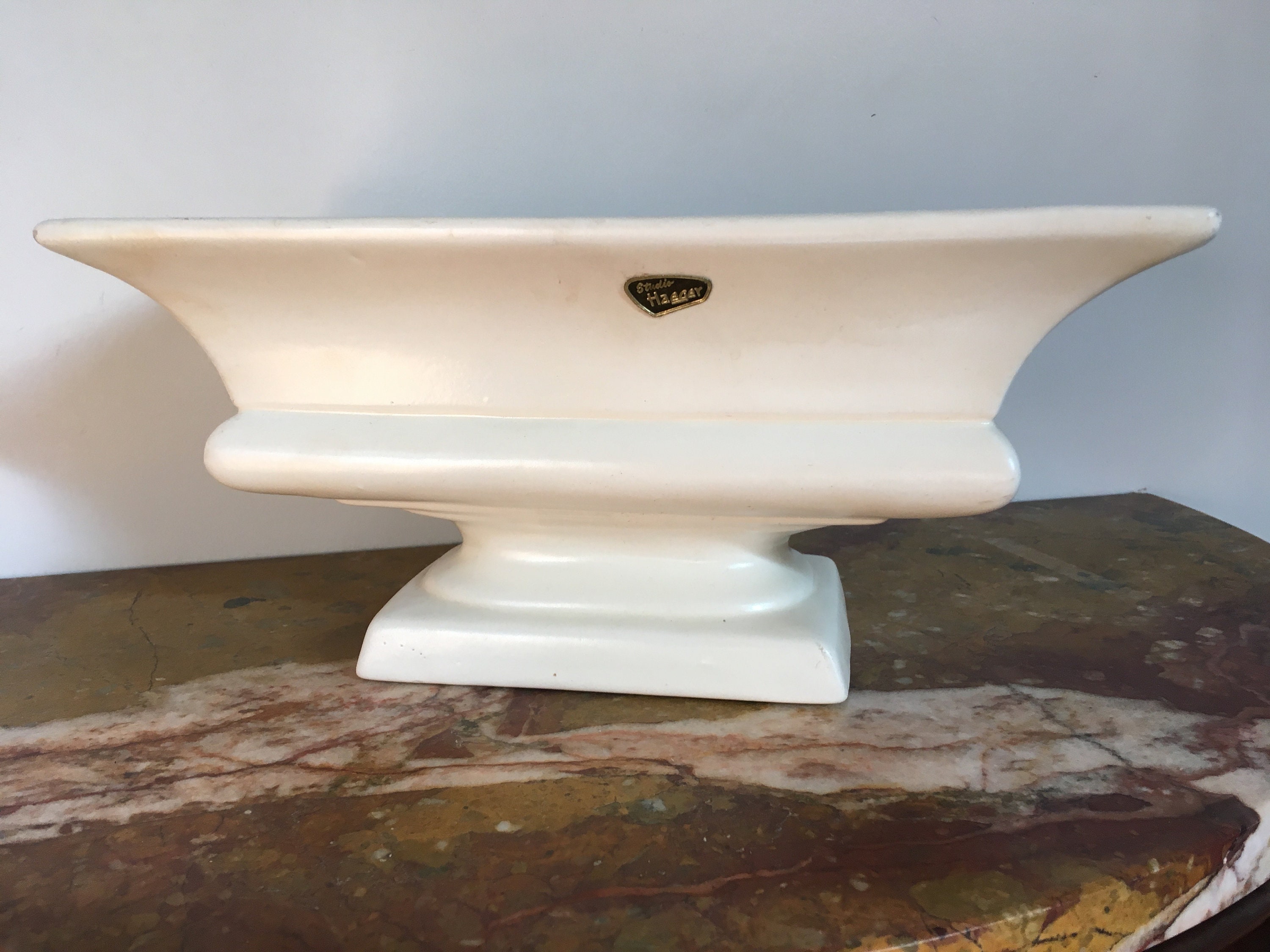 Large Vintage Mid Century Studio Haeger Art Pottery Vase, Ikebana ...