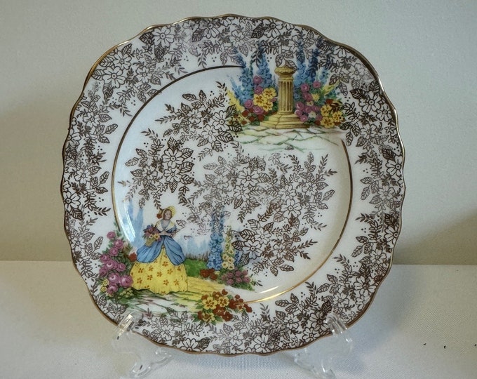 Colclough English Bone China Crinoline Lady Side Plate 15.5cm Gilt ...