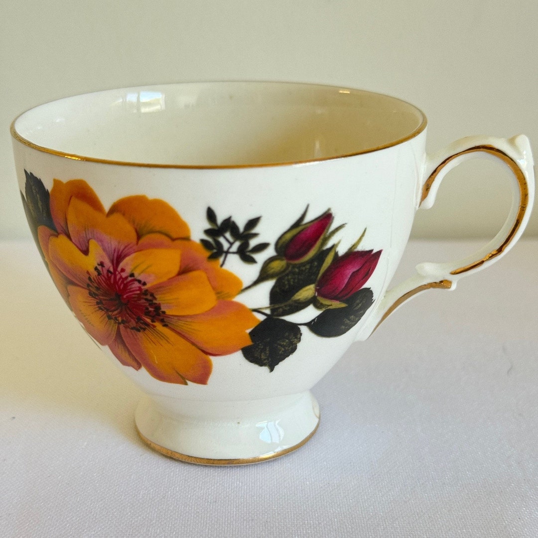 Royal Vale Teacup Only #8331-yellow and Red Flowers Orphan Replacement ...