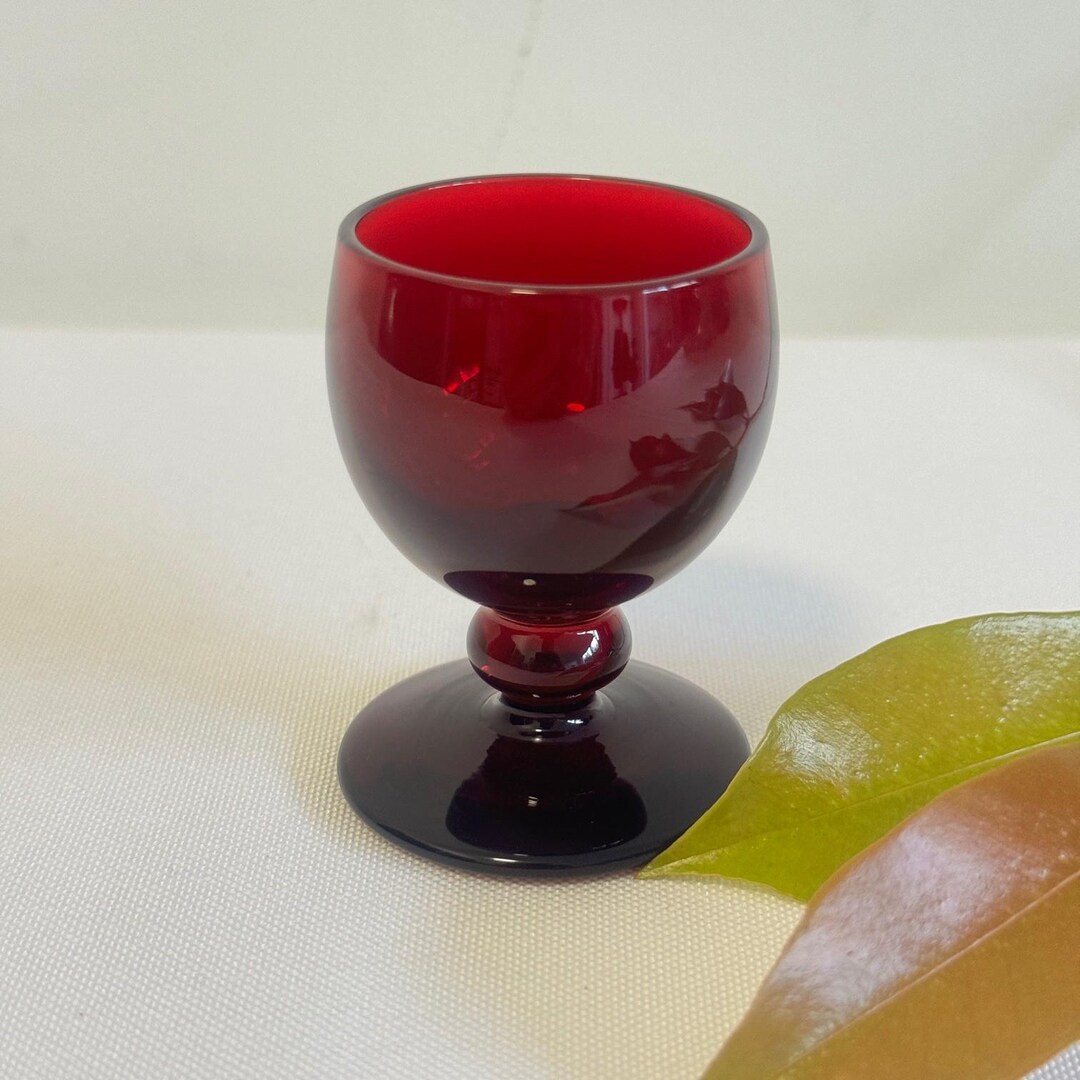 Ruby Red Footed Shot Glass - Etsy