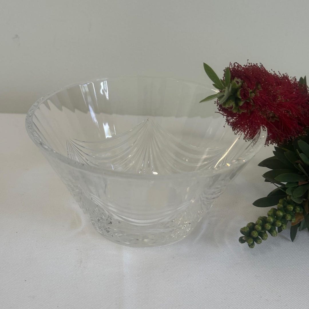 Cut Crystal Dessert Bowl Modern Look - Etsy
