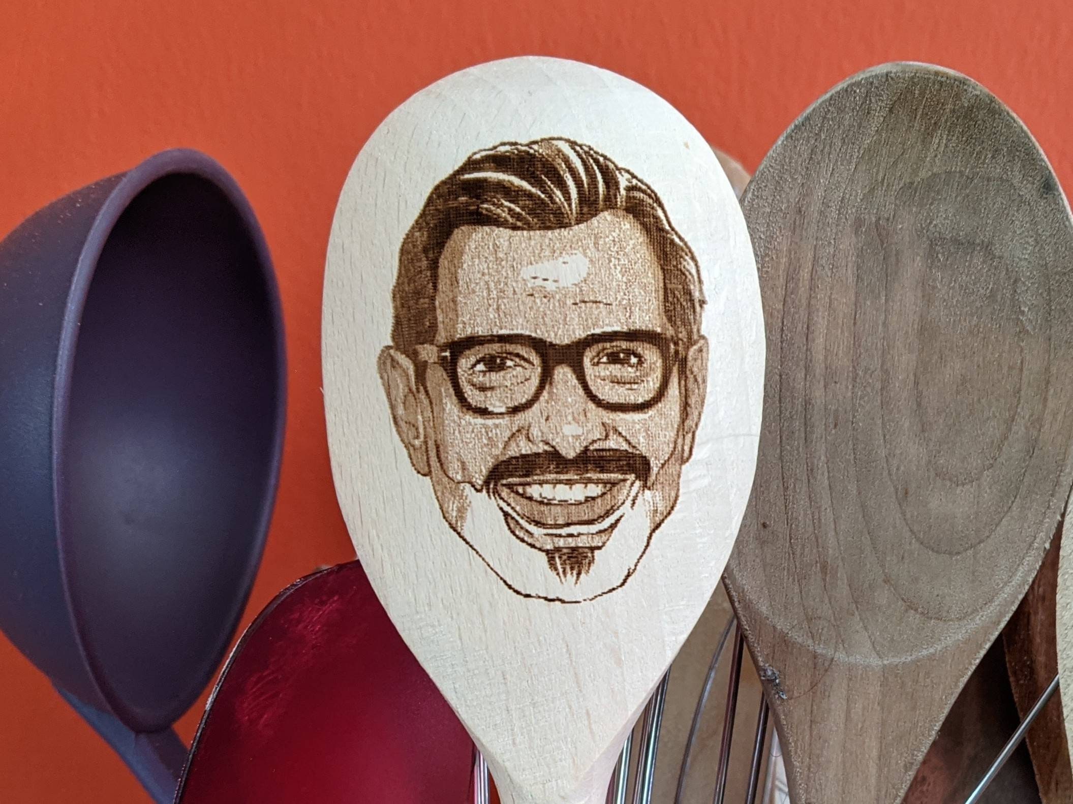 Jeff Goldblum Face on Wooden Spoon Jeff Goldspoon - Etsy