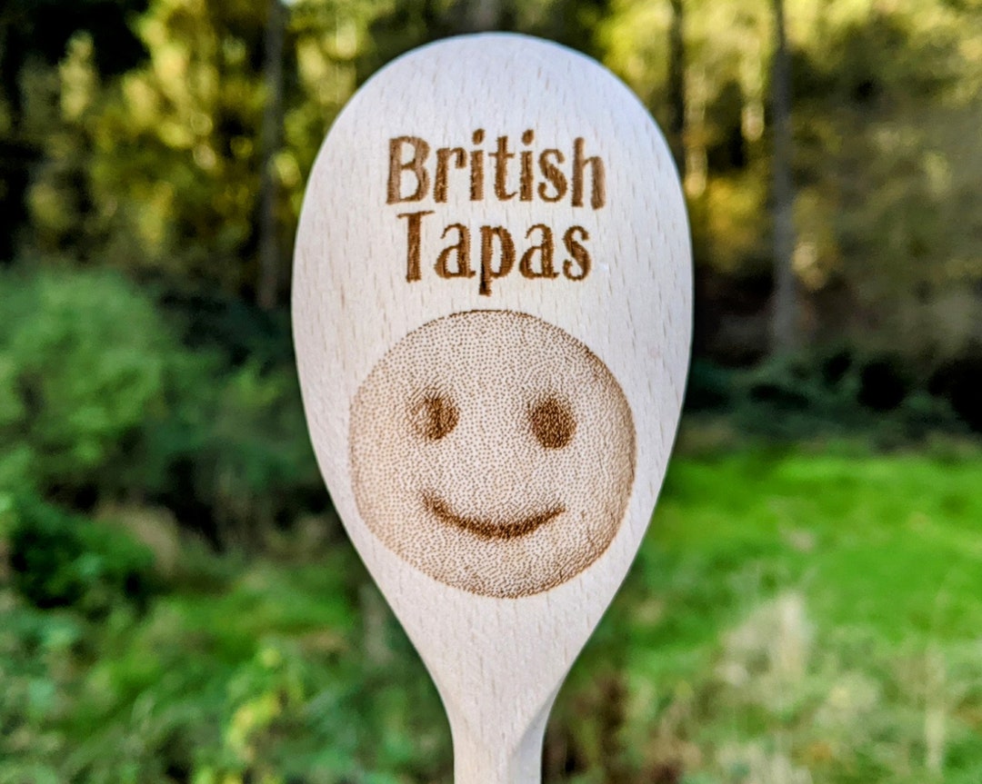 British Tapas Meme on Wooden Spoon Potato Smiles Weird Meme - Etsy