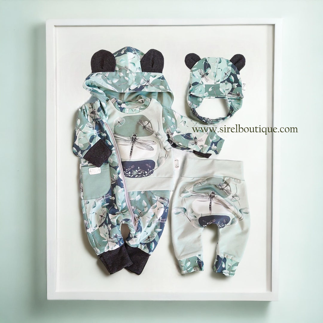 Baby Boy Homecoming Outfit With Merino Wool-lined Double-layered Green ...