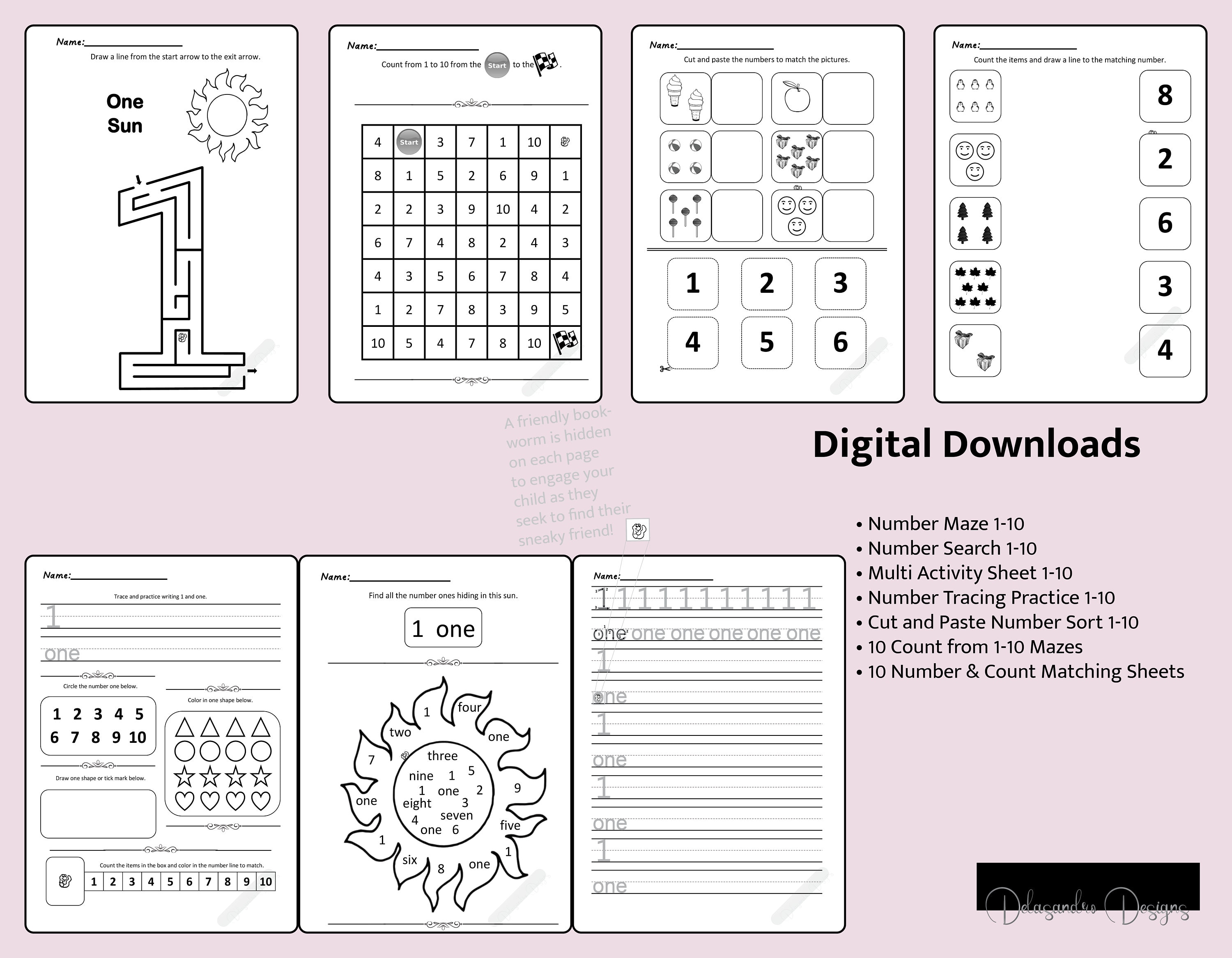 Number Printables by Delasandrodesigns - Etsy