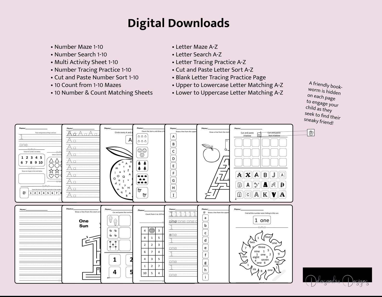 Alphabet and Number Printables by Delasandrodesigns - Etsy