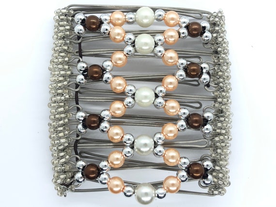 Hair Clip on Stainless Steel Interlocking Combs with Pretty | Etsy