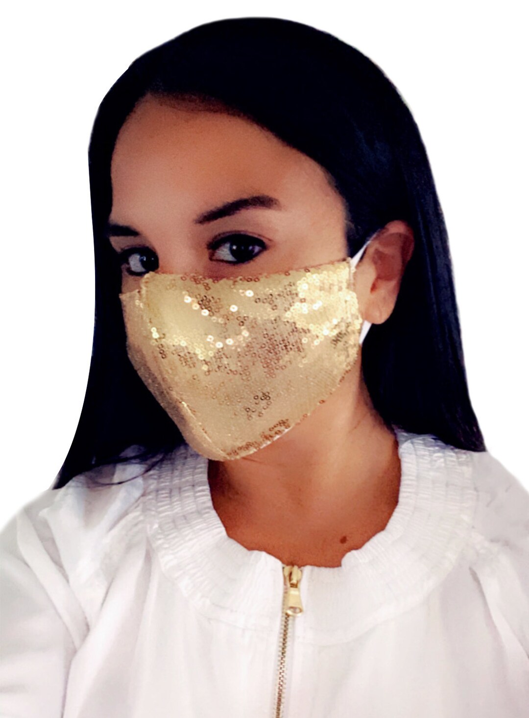 Gold Sequin Nose Wire Mask -filter Pocket Included/nose Wire Face Mask ...