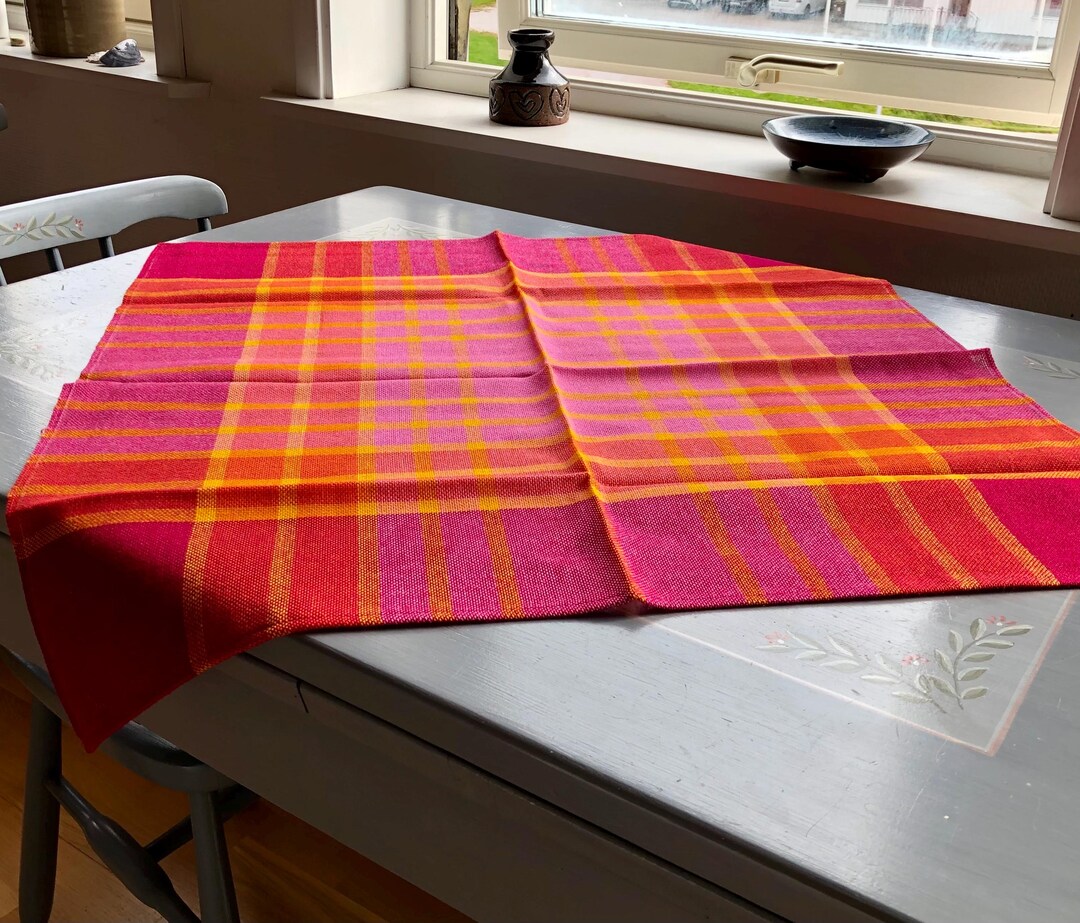 Vintage Colourful Swedish Table Cloth Swedish Tablecloth Square Pink ...