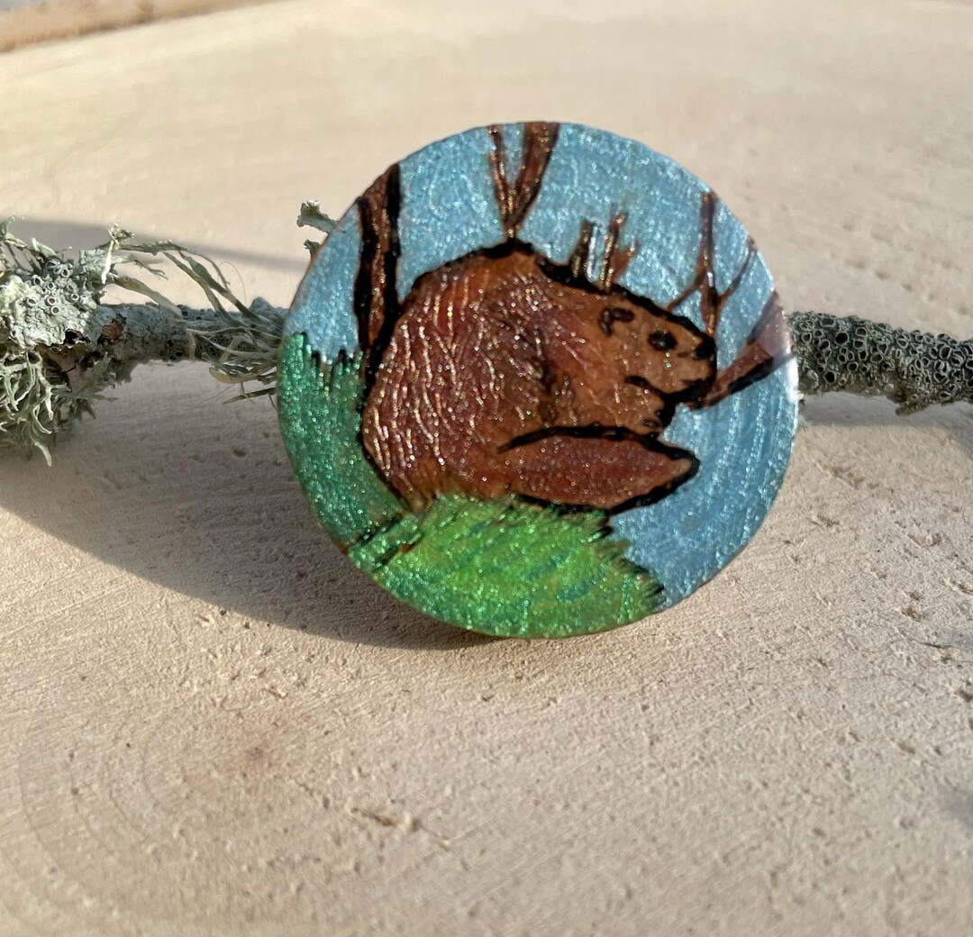 Hand Painted Beaver Refrigerator Magnet - Etsy