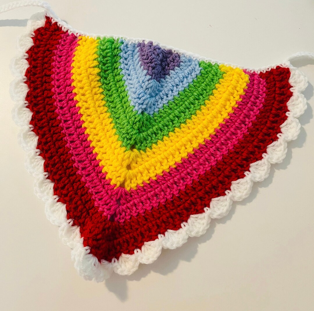 Rainbow Crochet Bandana | Pride Flag Bandana | Crochet Bandana ...
