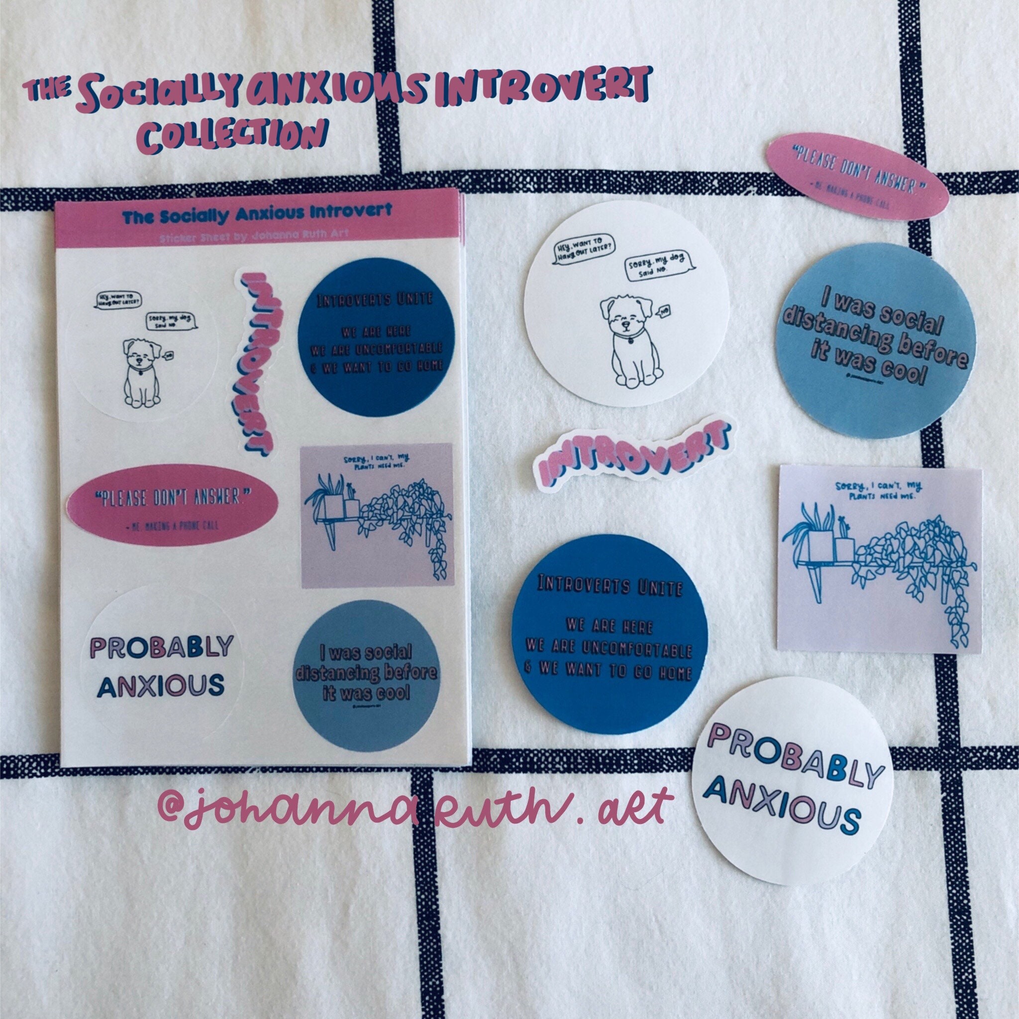 Socially Anxious Introvert Stickers Anxiety Stickers | Etsy