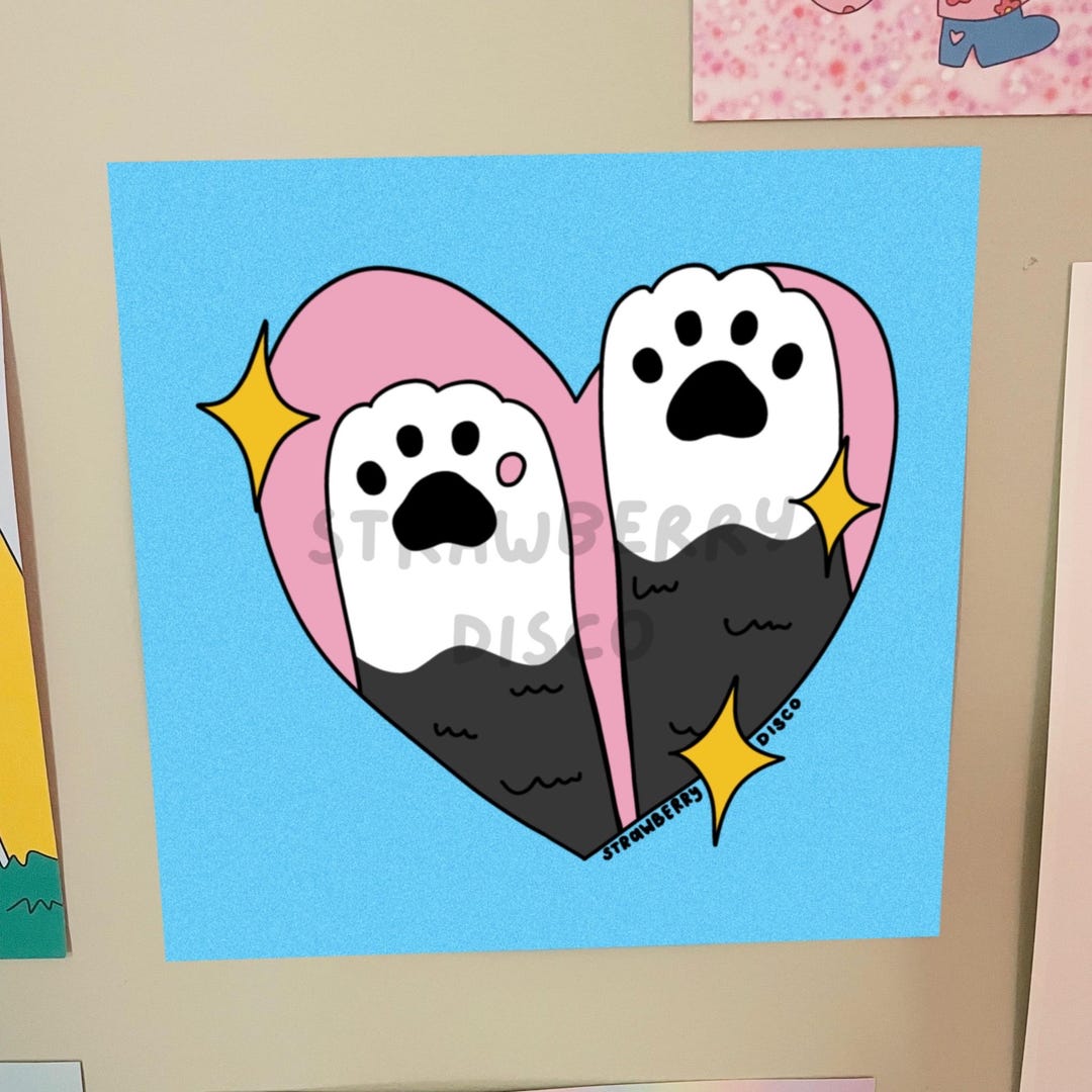 Cat Toe Beans Art Print | Cute Wall Art | 8x8 Art Print | Physical Art ...