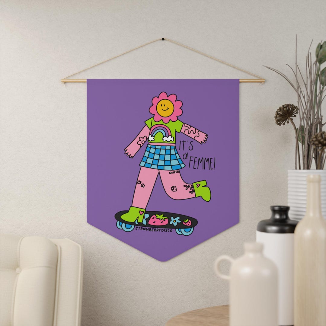 Its a Femme Banner, Colorful Feminist Pennant Banner, Room Decor, Wall ...