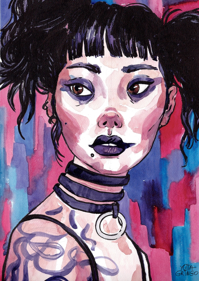 Watercolor and Ink Print Art Love Death and Robots the Witness Fanart ...