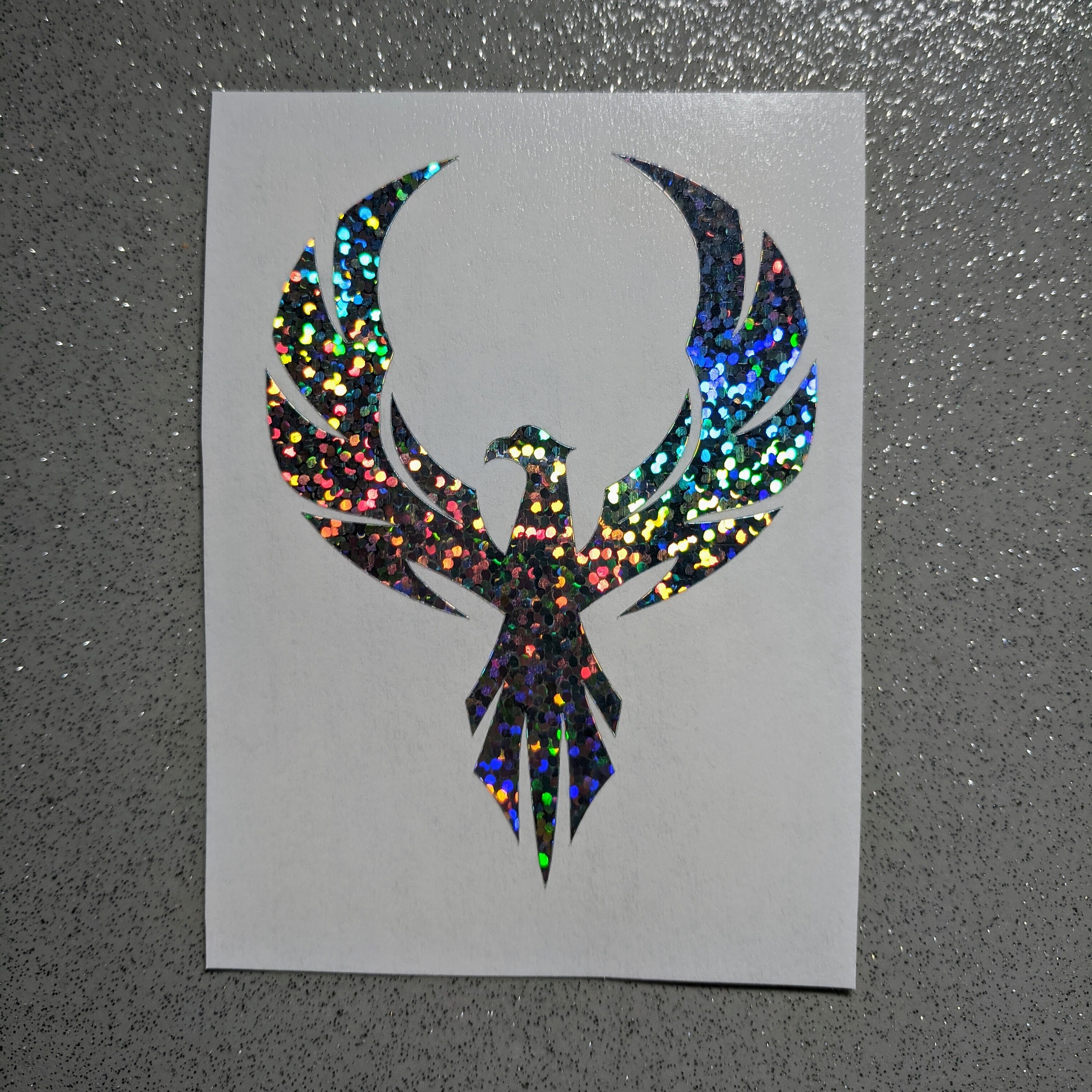 Rainbow holographic Phoenix bird vinyl sticker decal firebird | Etsy