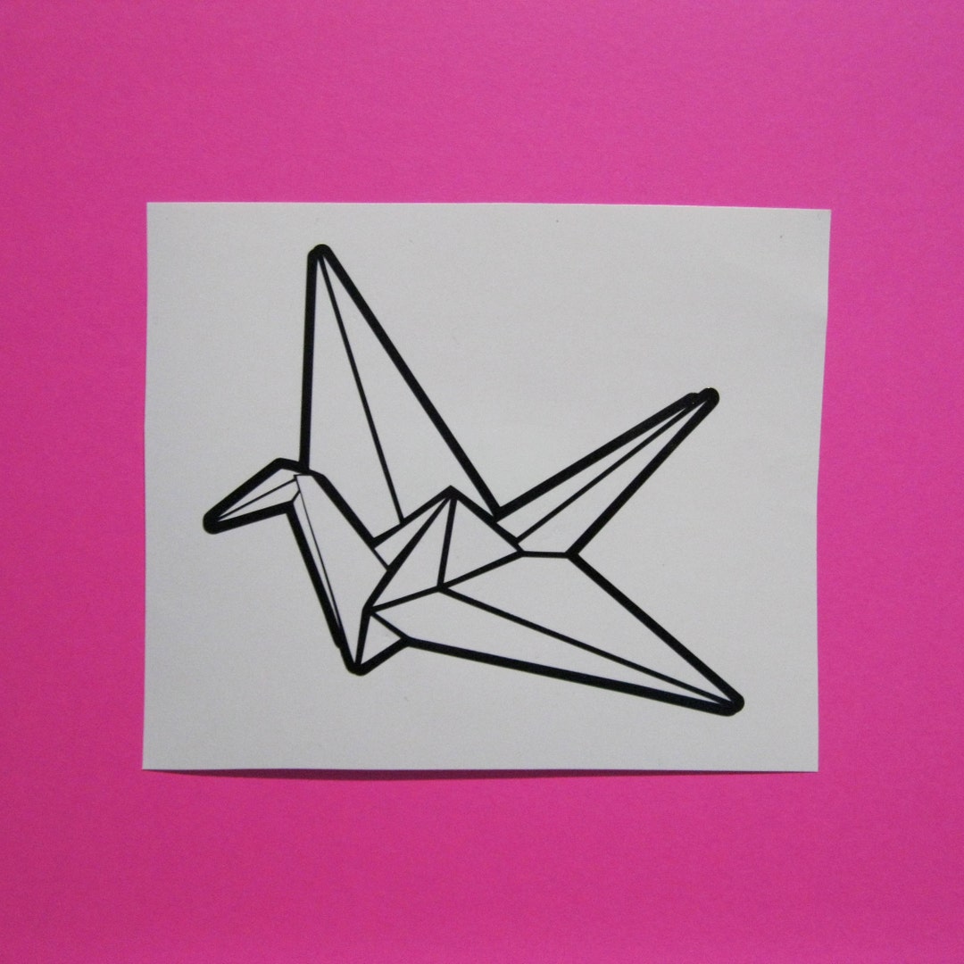 Paper Crane Sticker, Paper Crane Decal, Peace Crane Sticker, Car Decal ...
