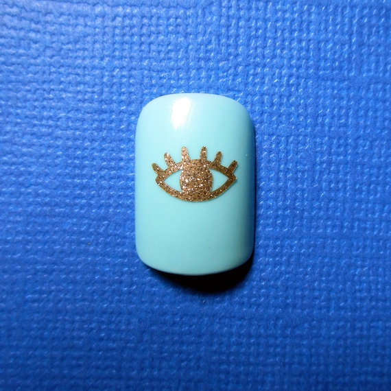 Glitter Evil Eye Vinyl Nail Decals Evil Eye Nail Stickers | Etsy