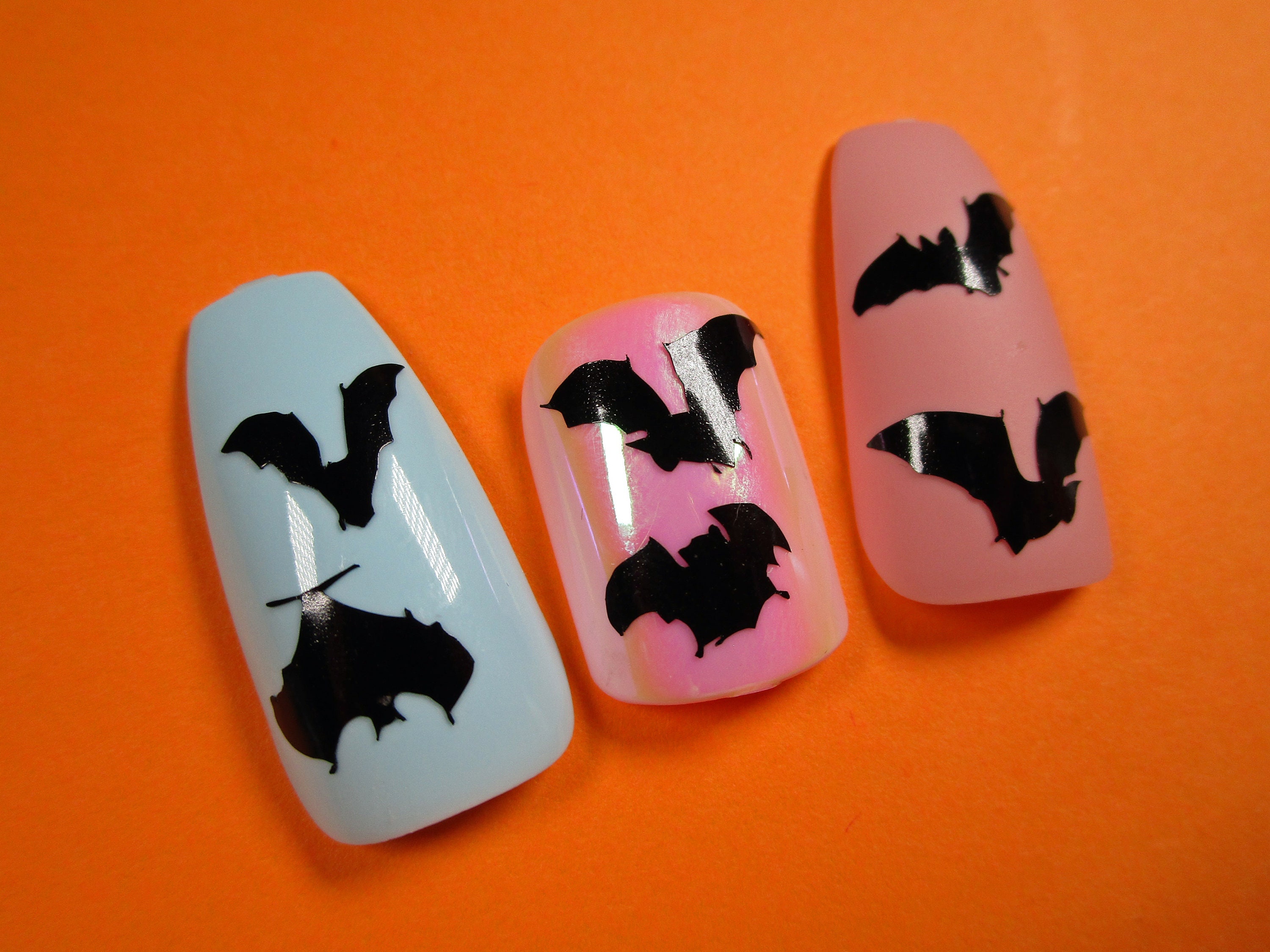 Bat Nail Decals Bat Nail Stickers Bat Nail Art Halloween - Etsy