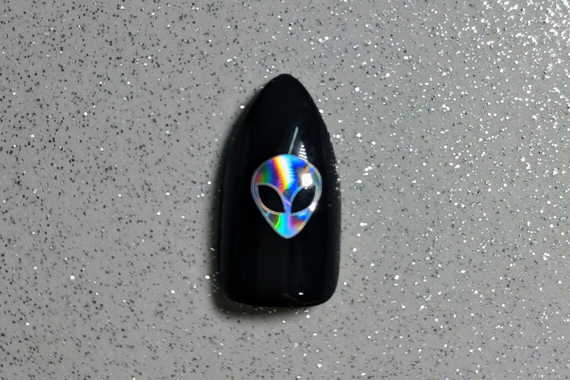 Rainbow Alien Nail Decals Alien Nail Stickers Alien Nail | Etsy