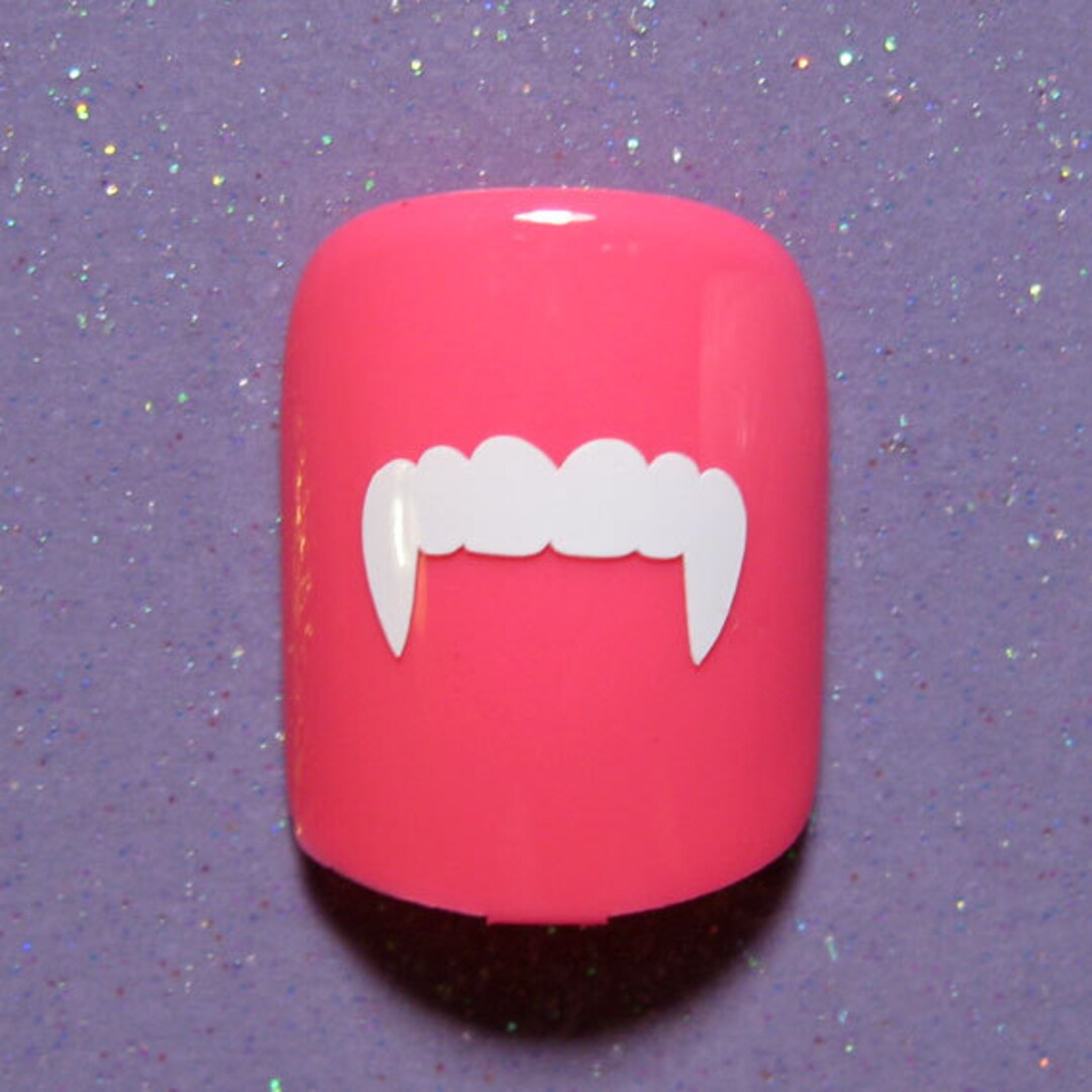 Vampire Fangs Nail Decals, Halloween Nail Decals, Halloween Nail ...