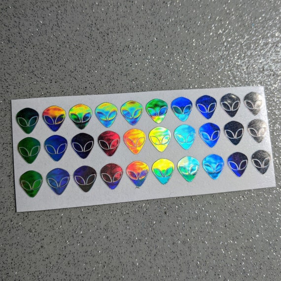 Rainbow Alien Nail Decals Alien Nail Stickers Holographic | Etsy