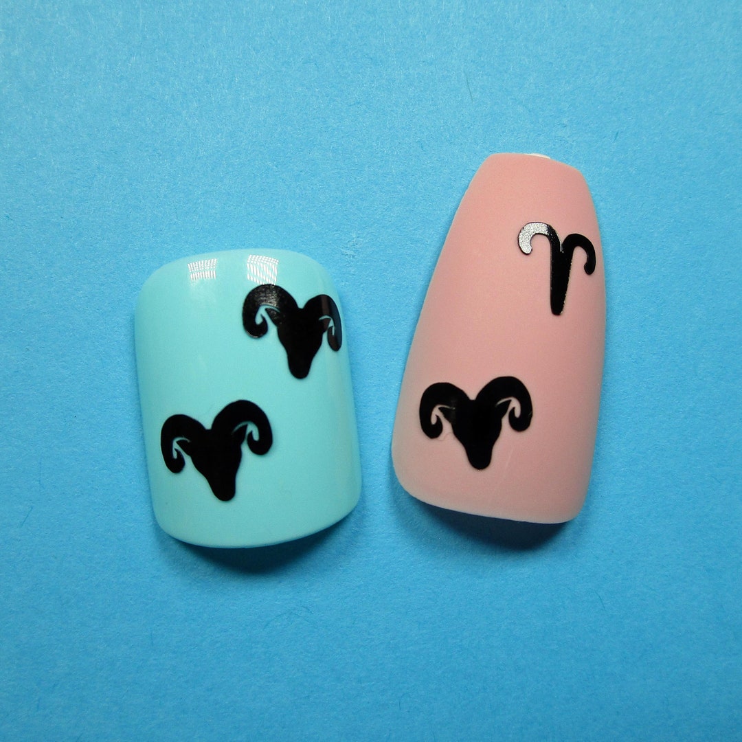 Aries Ram Zodiac Nail Art Stickers, Zodiac Nail Art, Zodiac Nail ...