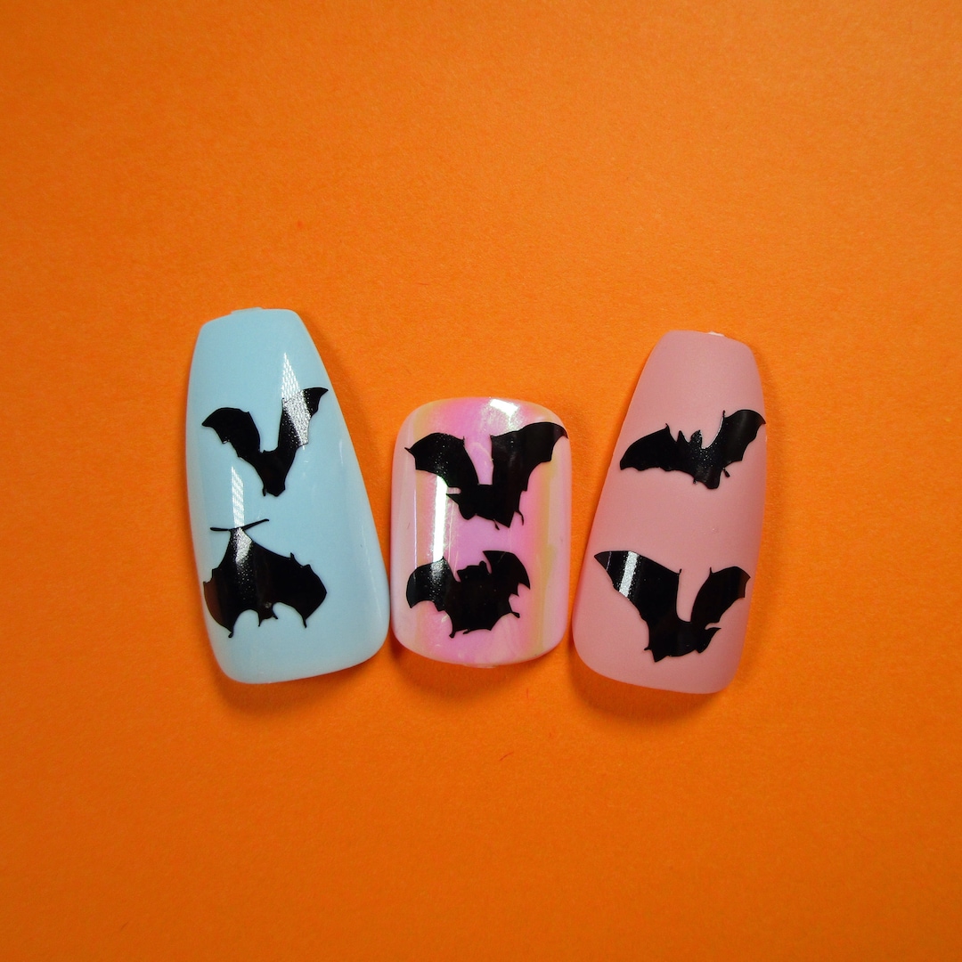 Bat Nail Decals, Bat Nail Stickers, Bat Nail Art, Halloween Nail ...