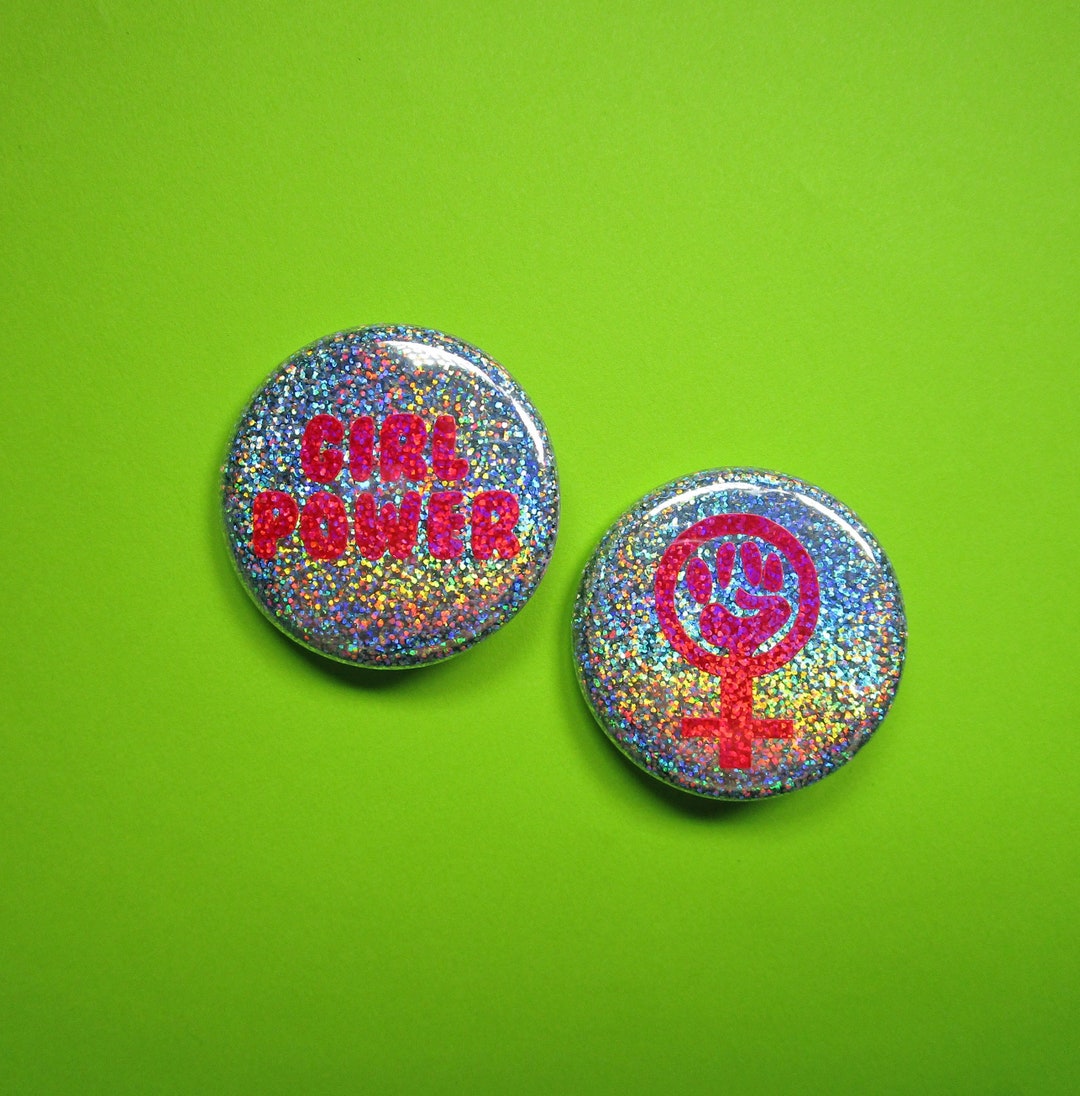 Holographic Girl Power Pin Feminist Pin Feminist Gifts - Etsy