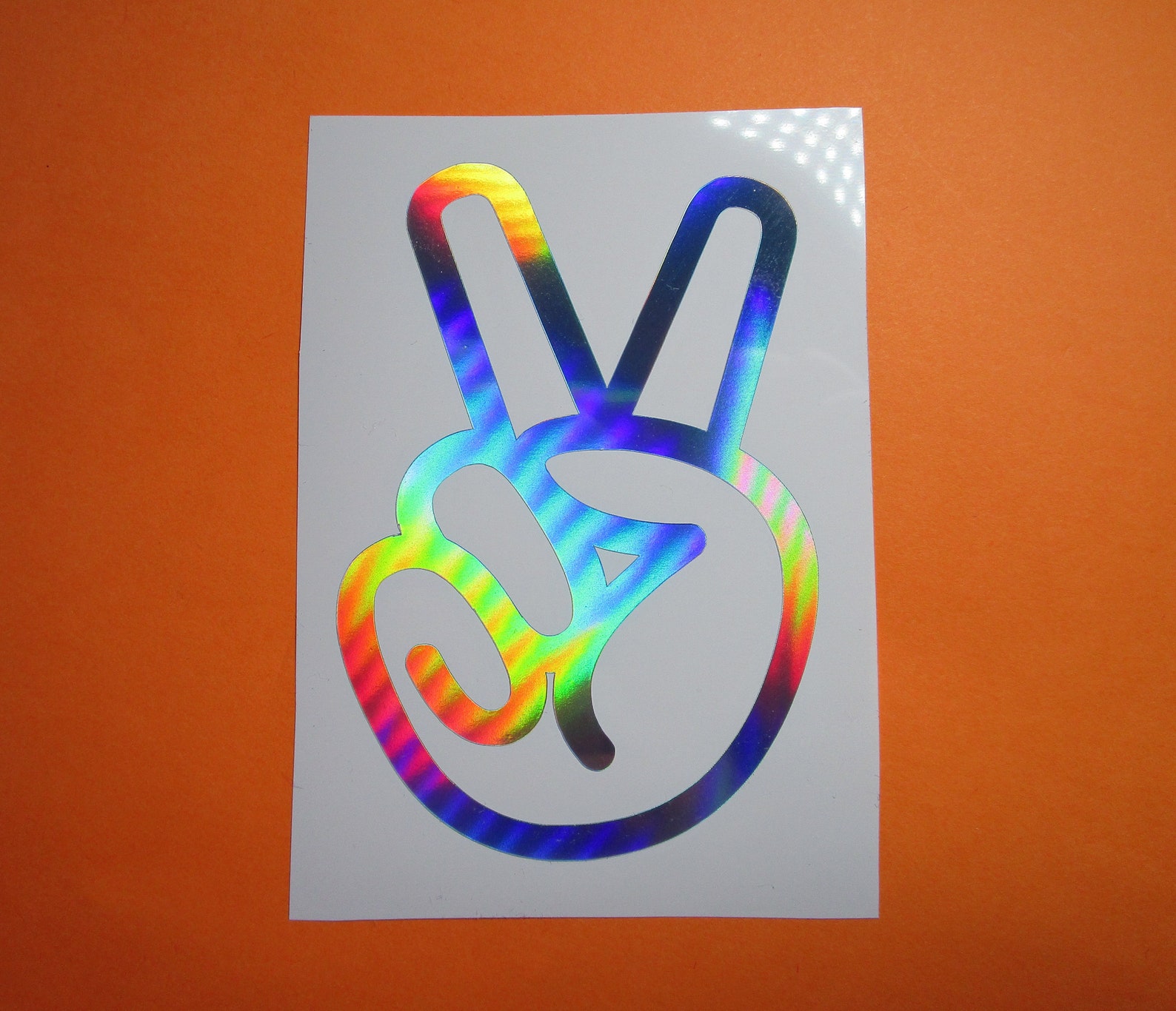 Holo Silver Peace Sign Hand Vinyl Decal, Car, Laptop, Tumbler - Etsy