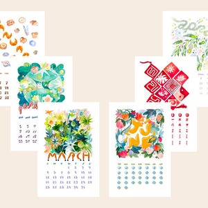 2025 Calendar Printable for Wall: Standard A4 Pages Featuring Hand ...