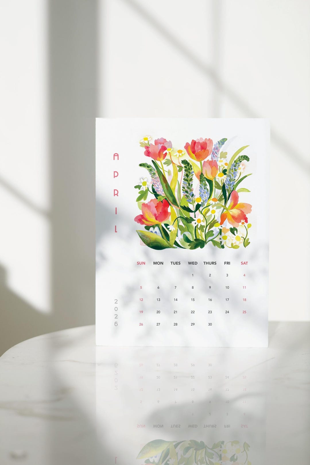 2026 Flower Garden Calendar: Monthly Artistic Wall Calendar Featuring ...
