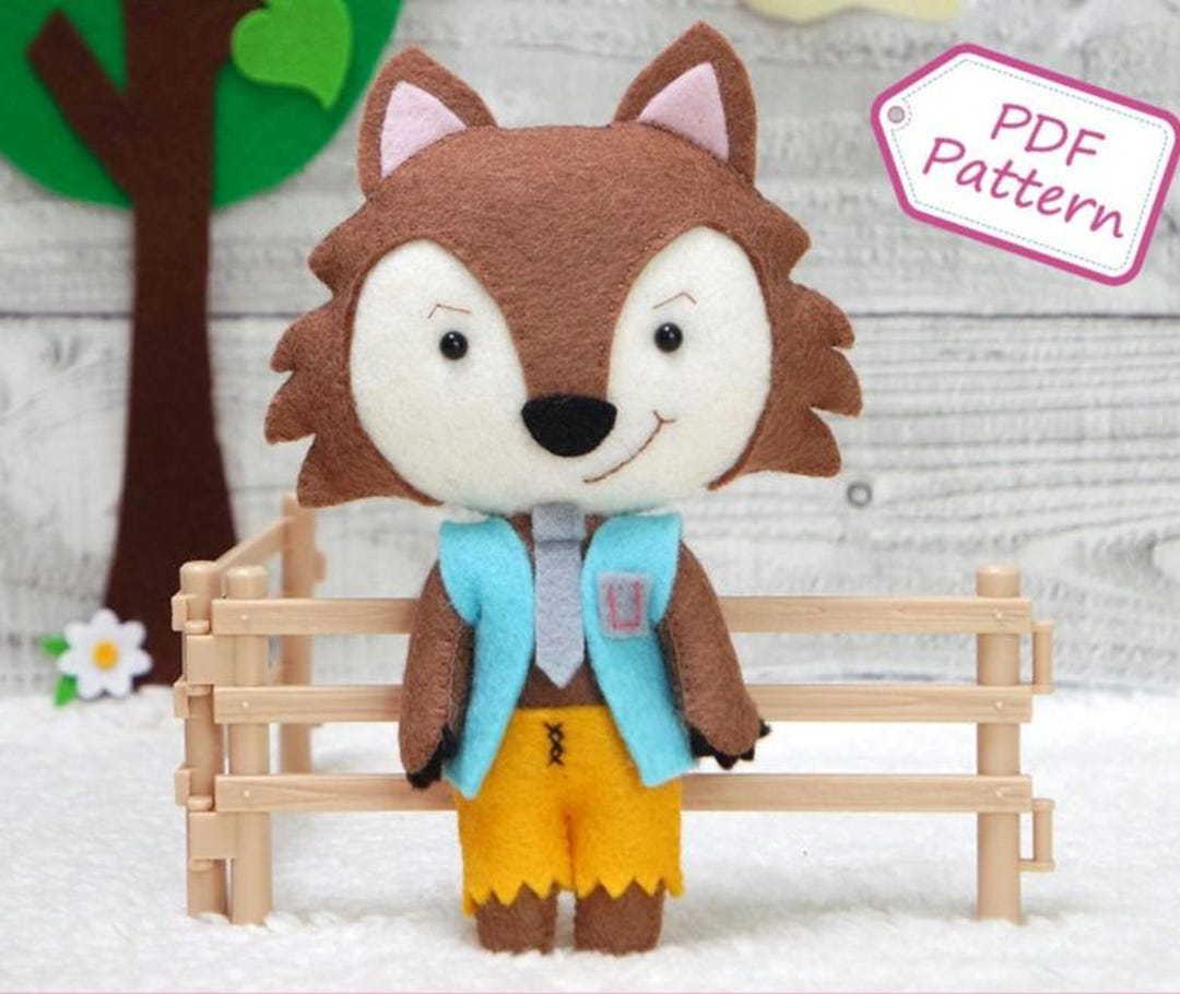 PDF Vilt Patroon Grote Boze Wolf, Patroon Pop, Naai Patroon Knuffel ...