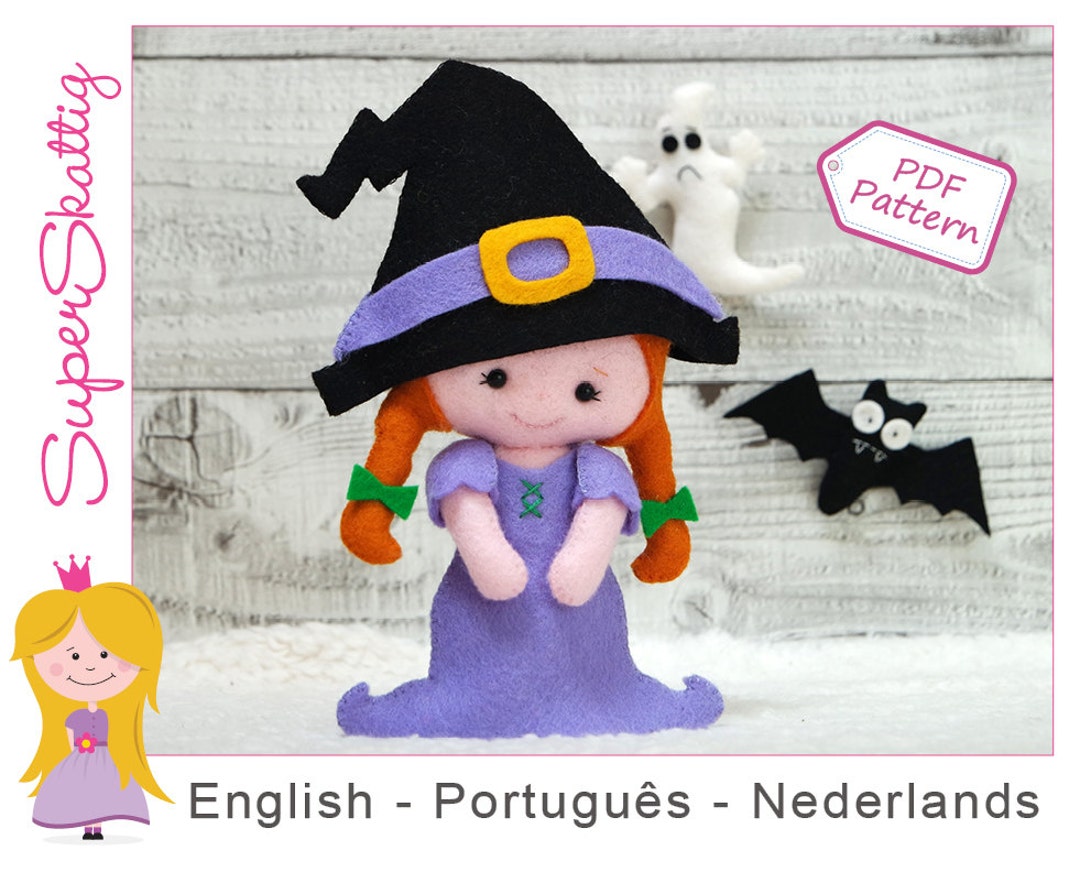Felt Pattern Witch Hannah, Softie Pattern Witch, Plush Pattern ...