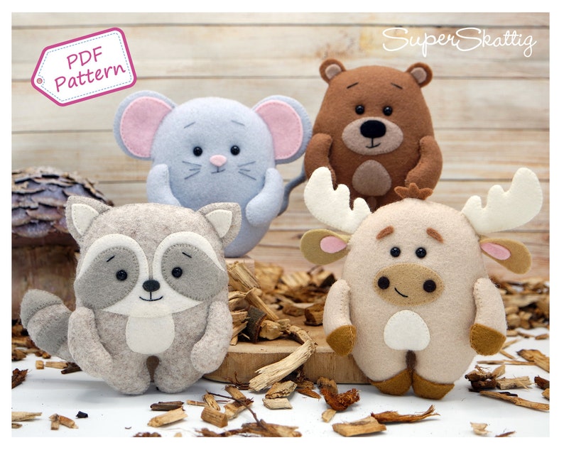 PDF Felt Pattern Woodland Animals Sewing Pattern by - Etsy