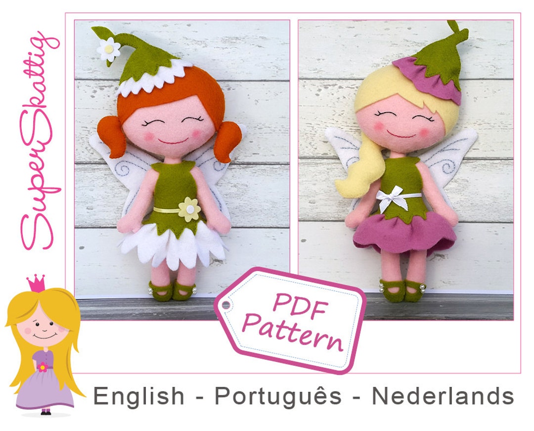 PDF Patroon Flora En Daisy, Vilt Patroon Voor Elfjes, Vilt Patroon Pop ...