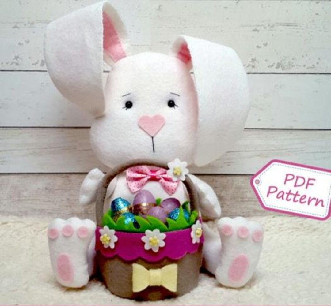 PDF Patroon Bunny Beau, Vilt Patroon Paashaas, Vilt Patroon Konijn Door ...