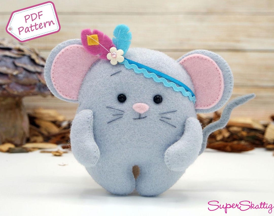 Felt Pattern Mouse, Woodland Animals, Sewing Pattern by Superskattig - Etsy