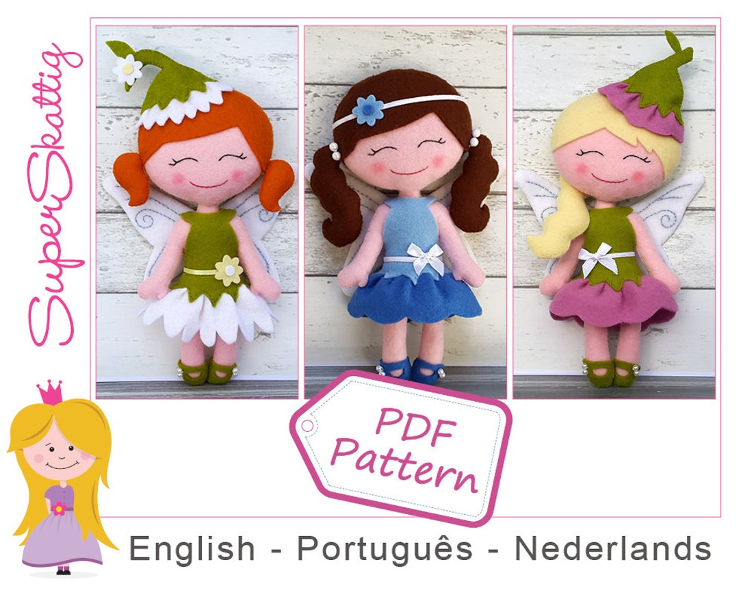 PDF Patroon Elfjes Flora, Bluebell & Daisy, Vilt Patroon, Patronen Vilt ...