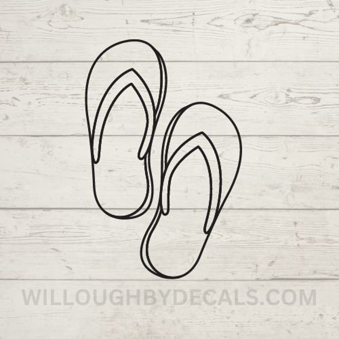 Beach Sandals Vinyl Decal Sticker - Etsy