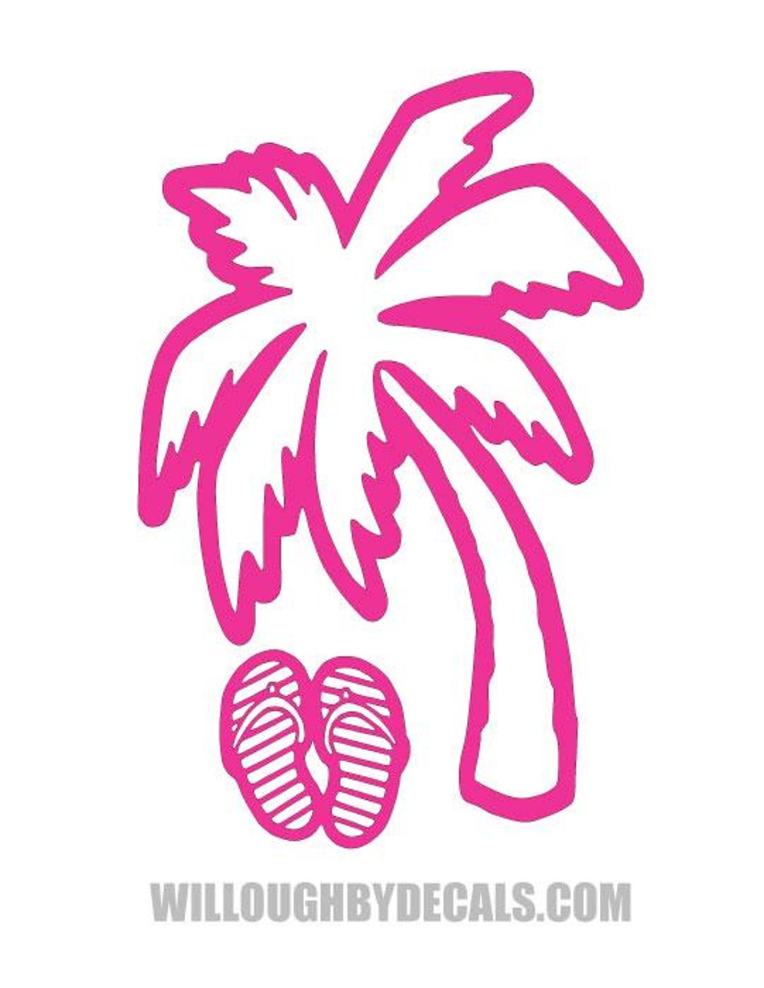 Beach Sandals Palm Tree Vinyl Decal Sticker - Etsy