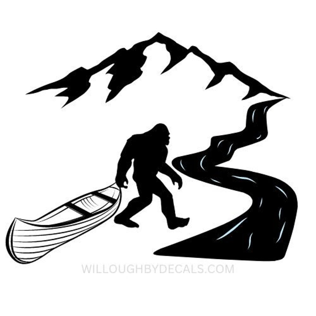 Bigfoot Canoe Vinyl Decal Sticker - Etsy