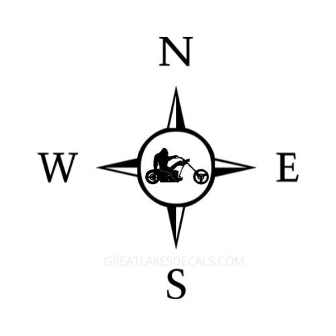 Bigfoot Motorcycle Compass Vinyl Decal Sticker - Etsy