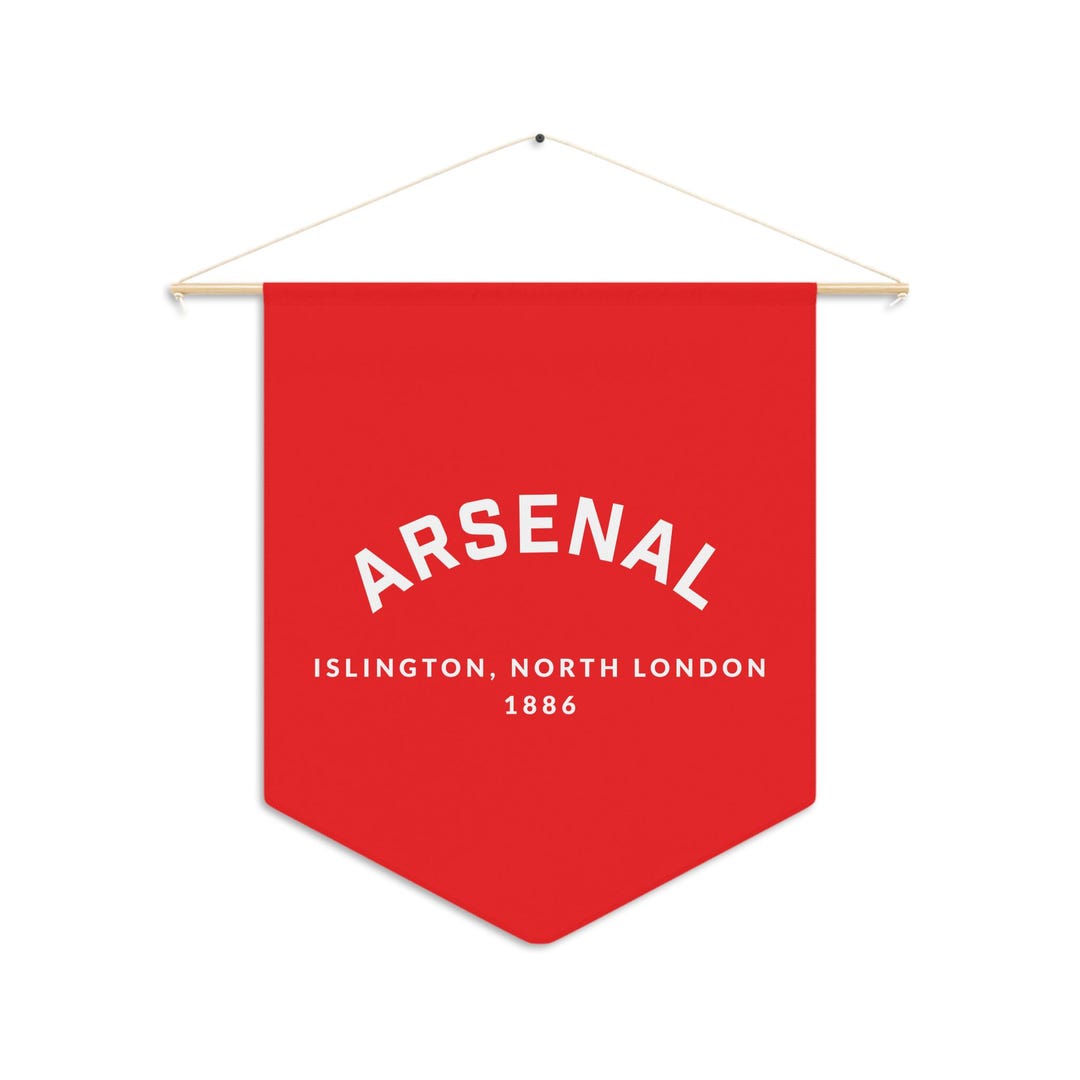 Arsenal Pennant Banner - Vintage Wall Decor, Sports Fan Gift, Team ...