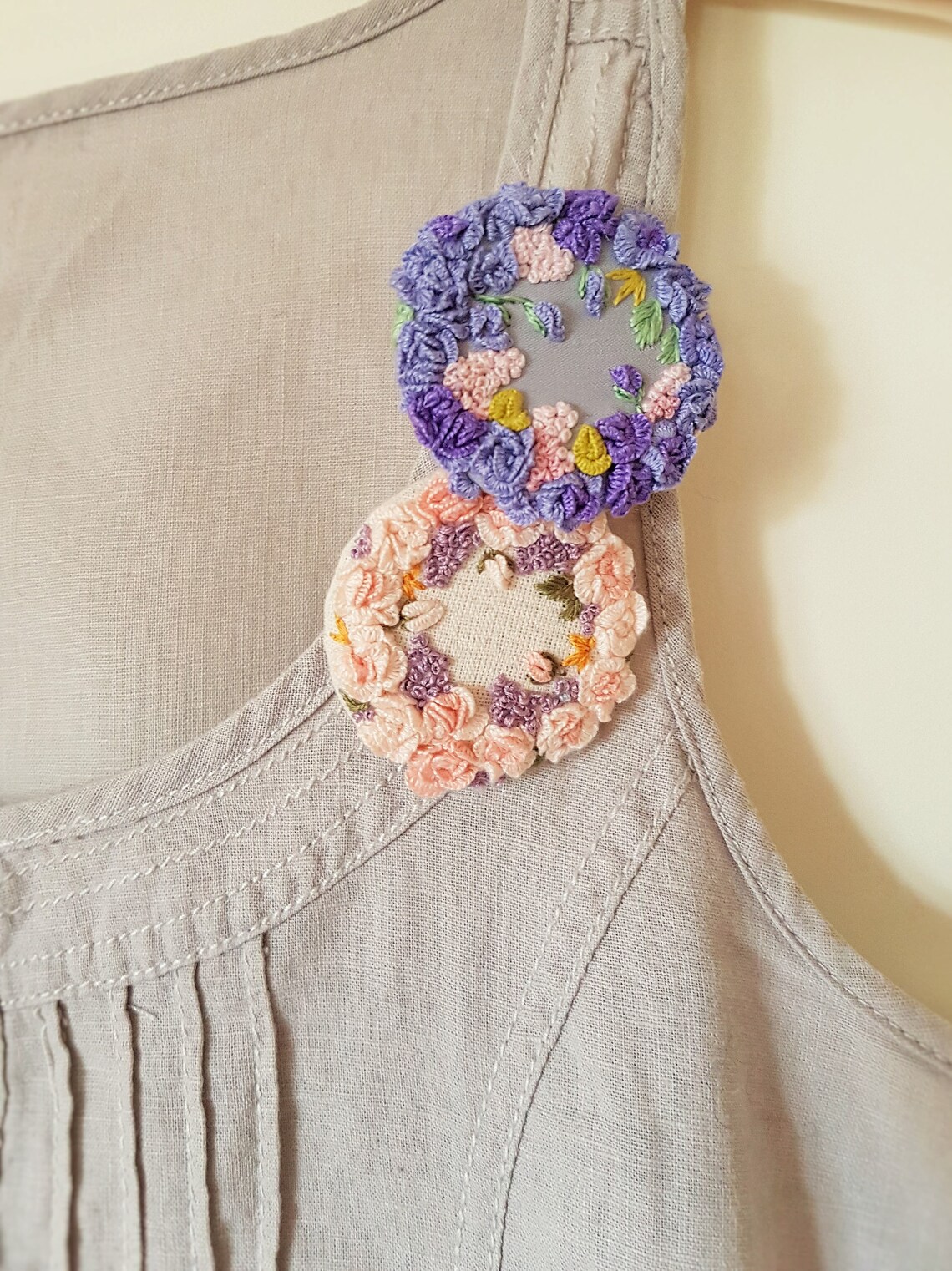 Purple Art Brooch, Handmade Brooch, Floral Brooch, Purple Brooch ...