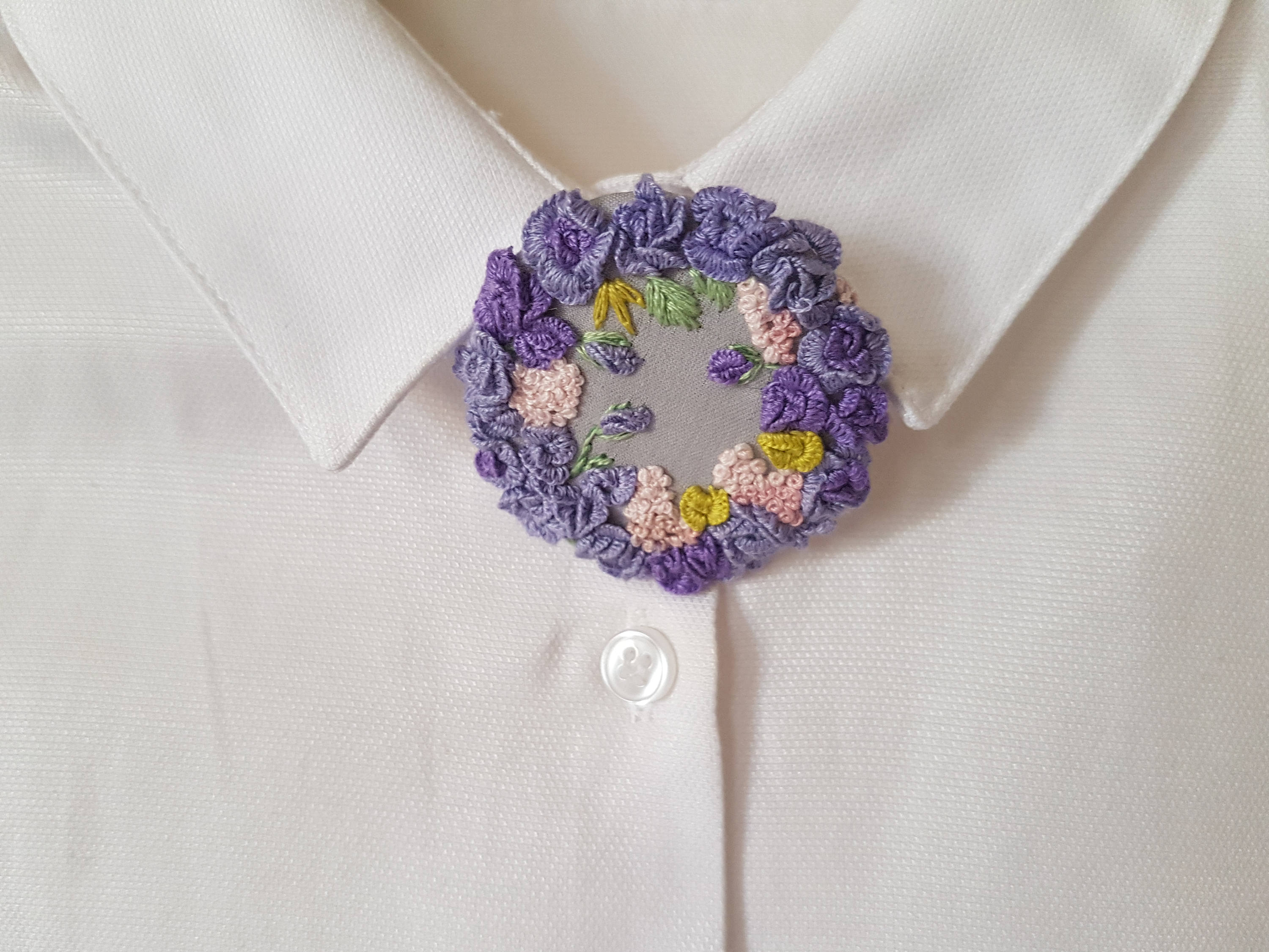 Purple Art Brooch, Handmade Brooch, Floral Brooch, Purple Brooch ...