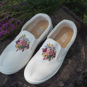 Hand Embroidered Canvas Shoes, Embroidered Shoes - Etsy