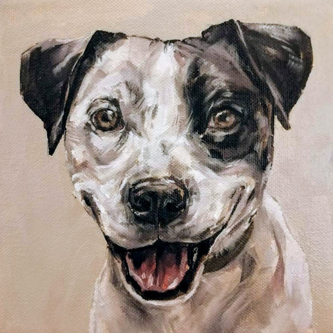 Happy Staffy - Original Oil Painting - Etsy
