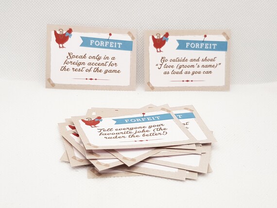 Printable Hen Party Forfeit Cards Vintage Chicks & Bows | Etsy