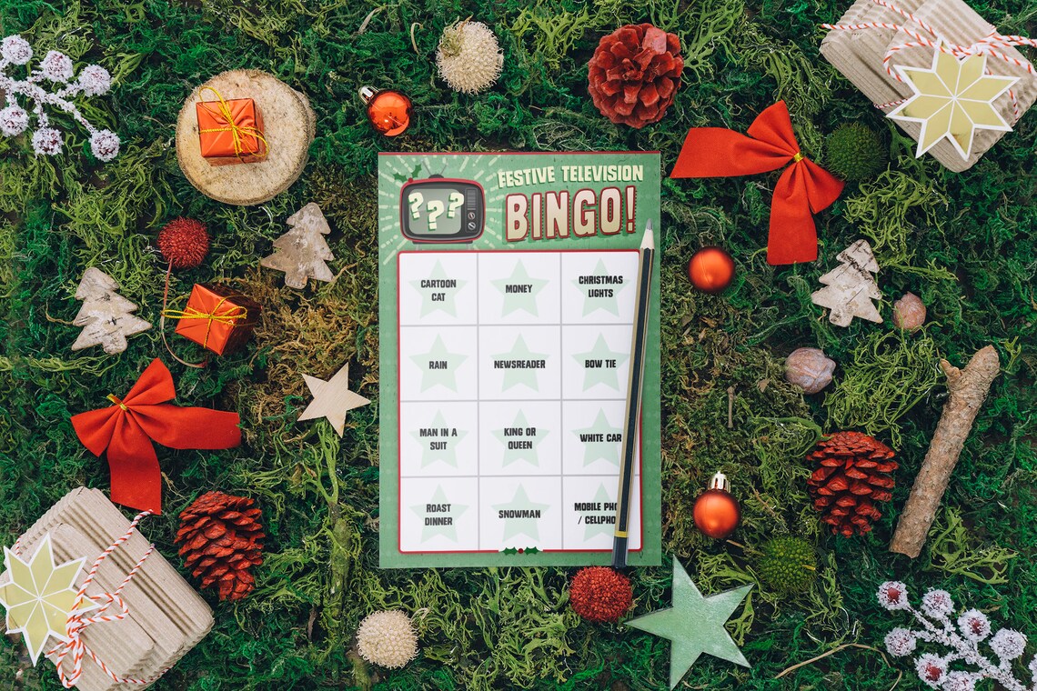 Printable Christmas Bingo Game Festive Television Bingo - Etsy